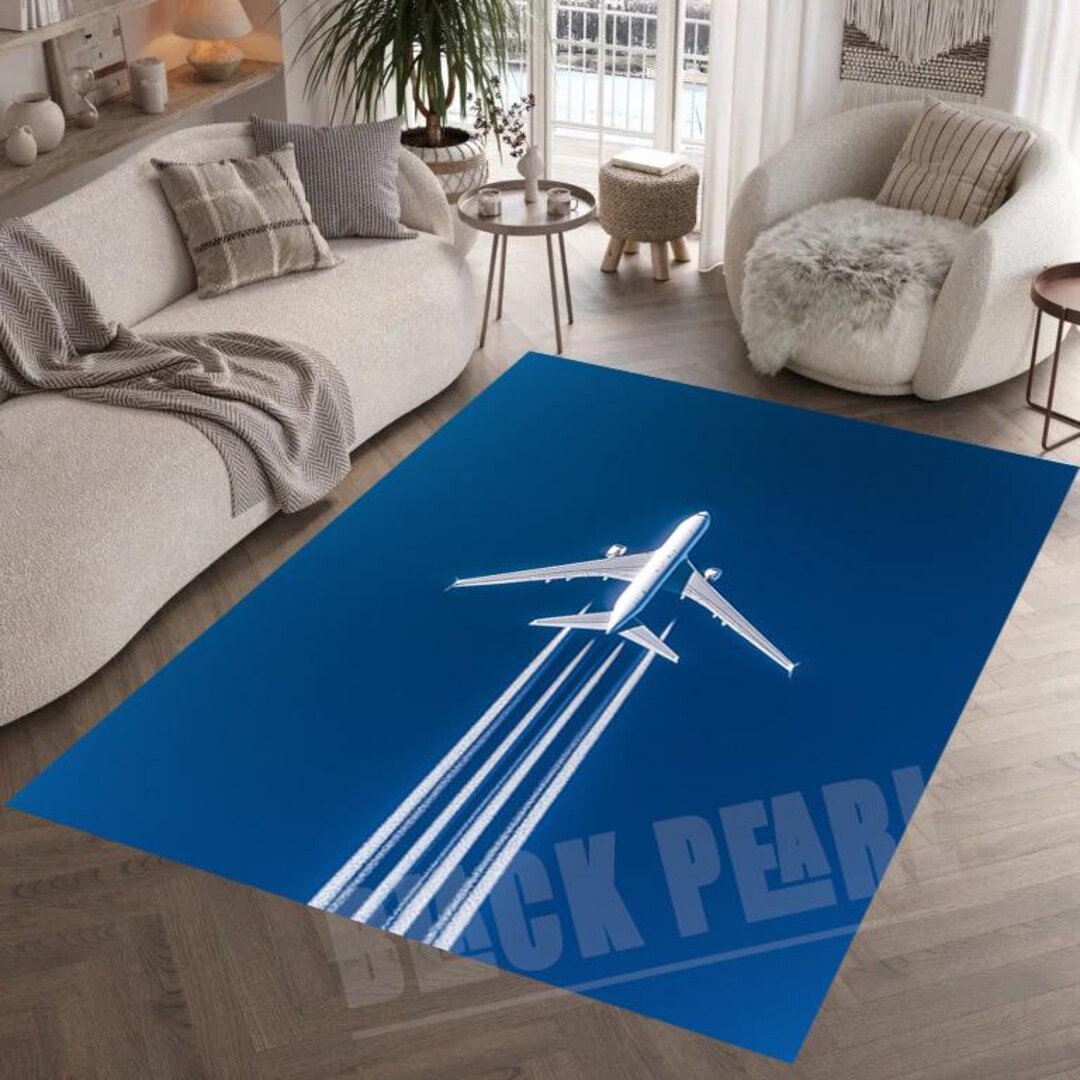 Airplane Rug: Sky Design, Kids Room Decor - Etsy