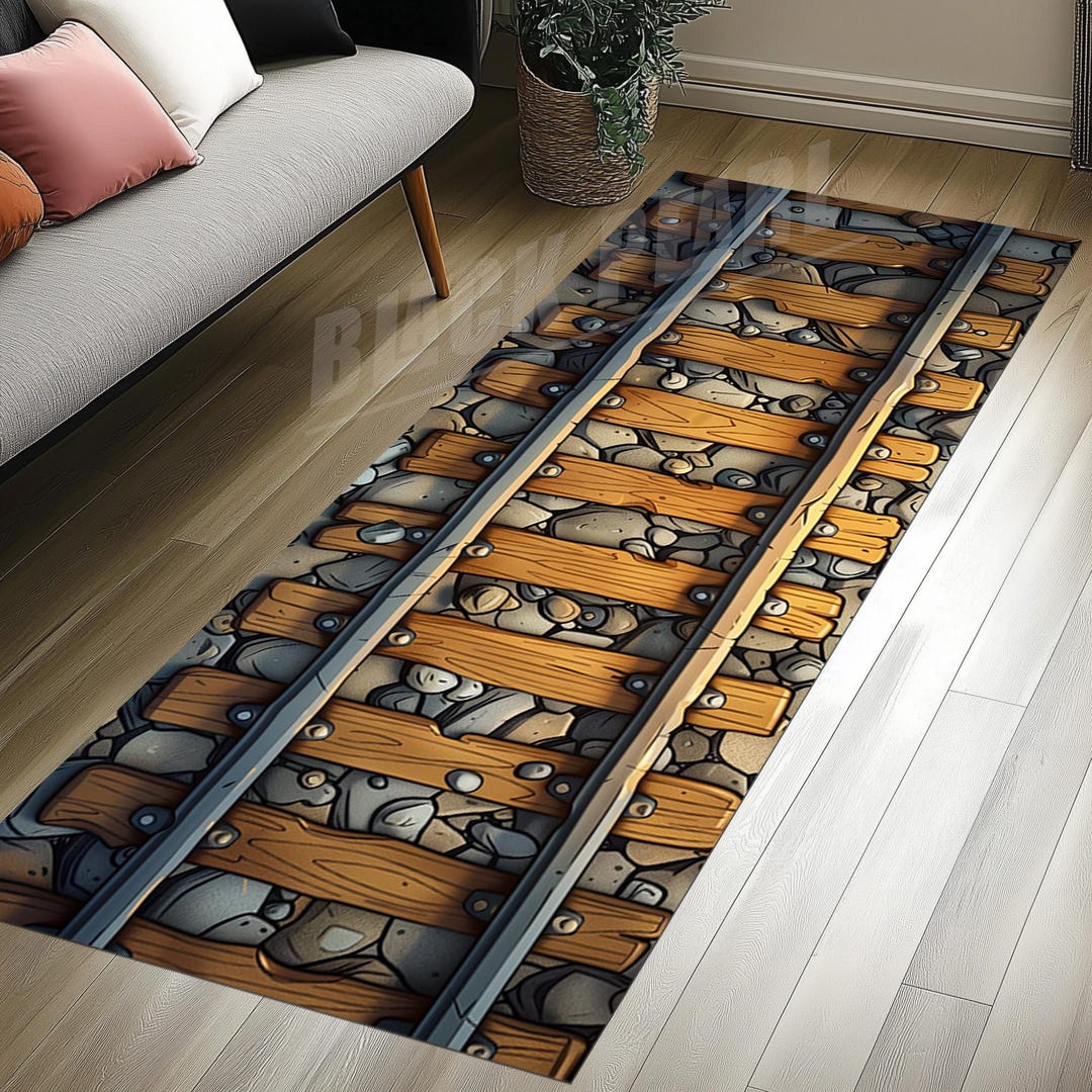 Train Rug, Train Road Runner Rug, Wooden Railway Rug,old Railway Rug ...