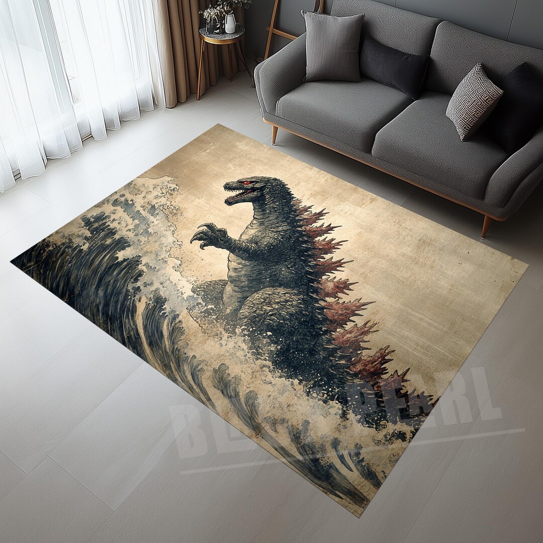 Godzilla, Godzilla Design Rug, Godzilla Decor Rug, Godzilla Themed Rug ...