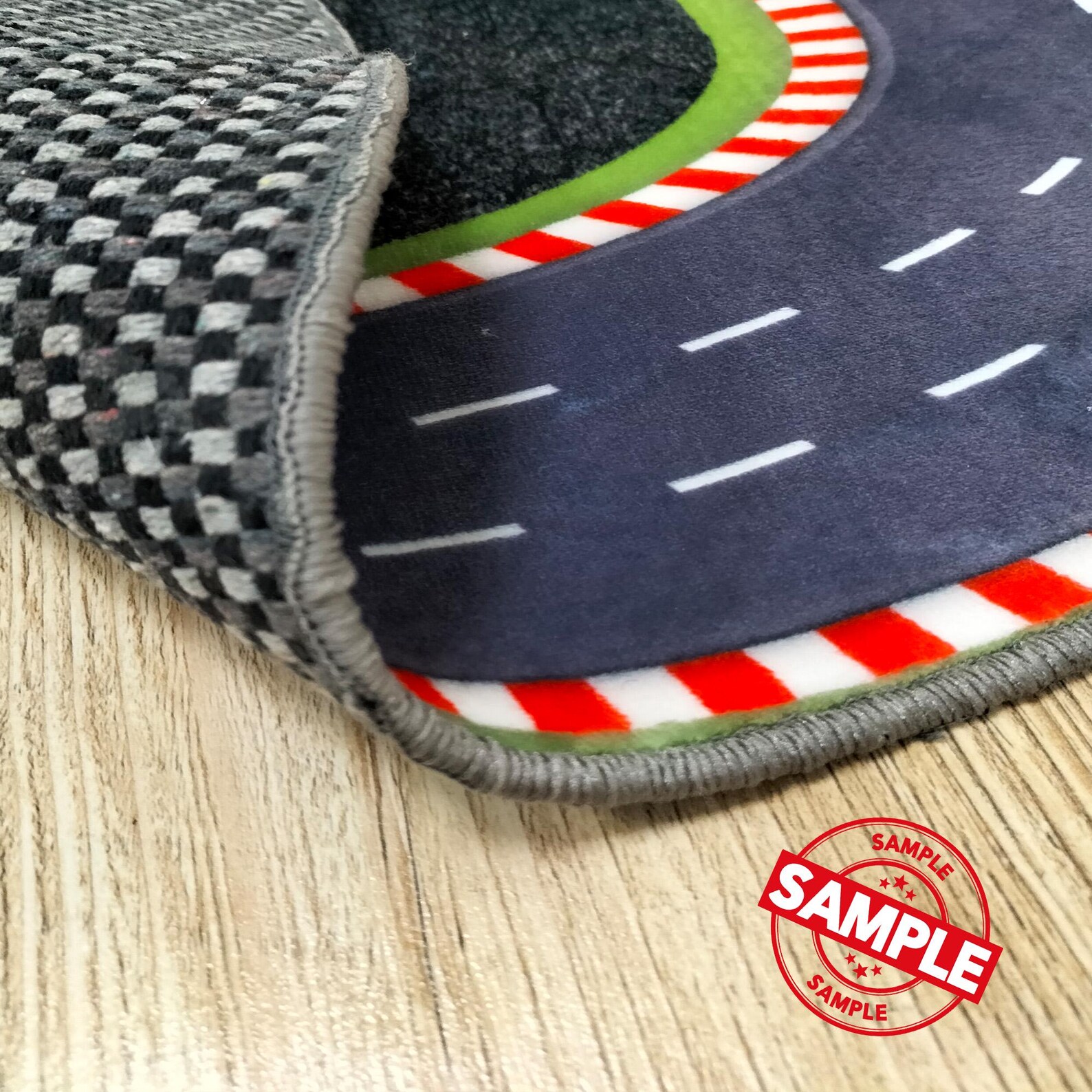 Race Track Kids Rug: Oval Car Playmat, Boys Room Decor - Etsy