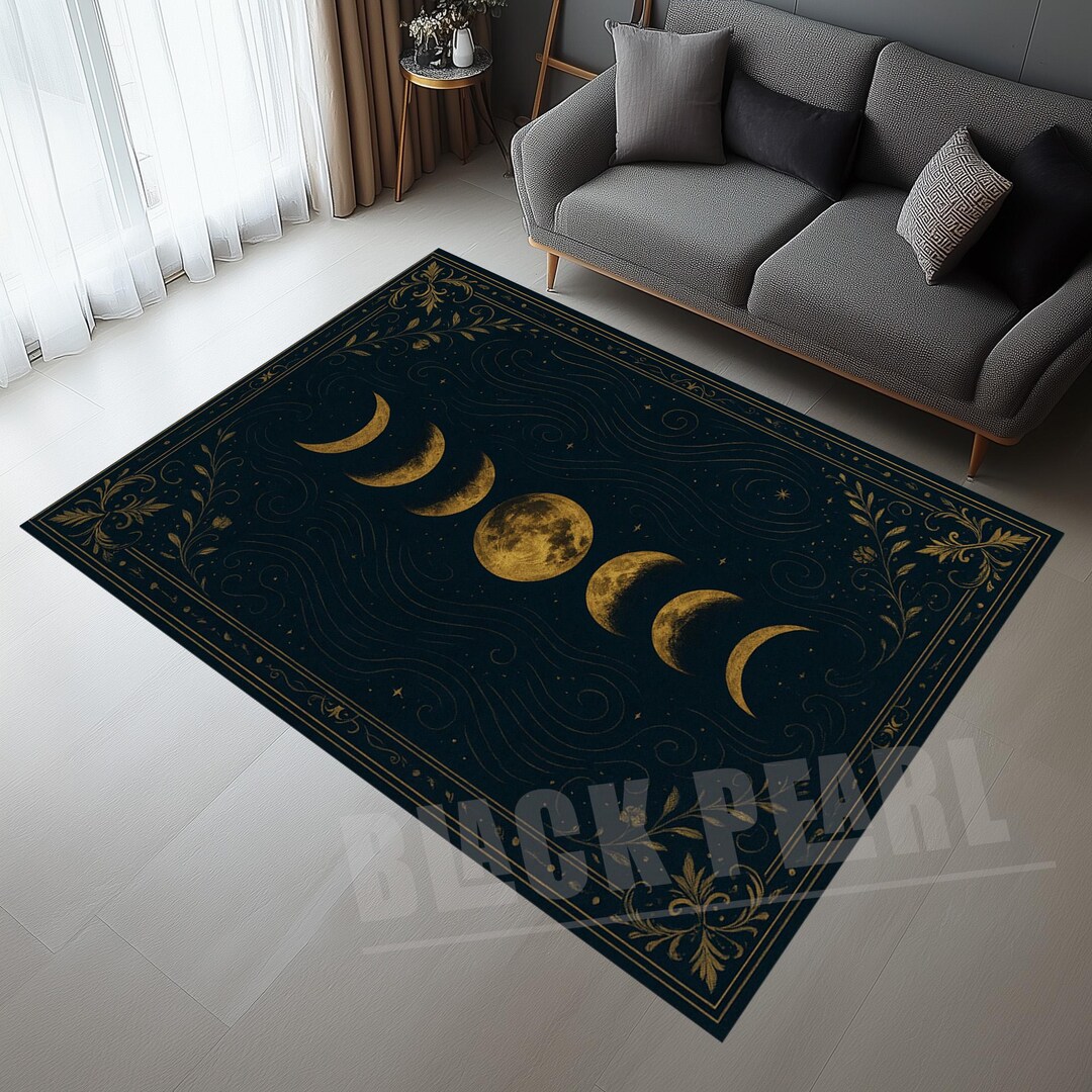 Crescent Moon Area Rug: Mystic Velvet Home Decor - Etsy