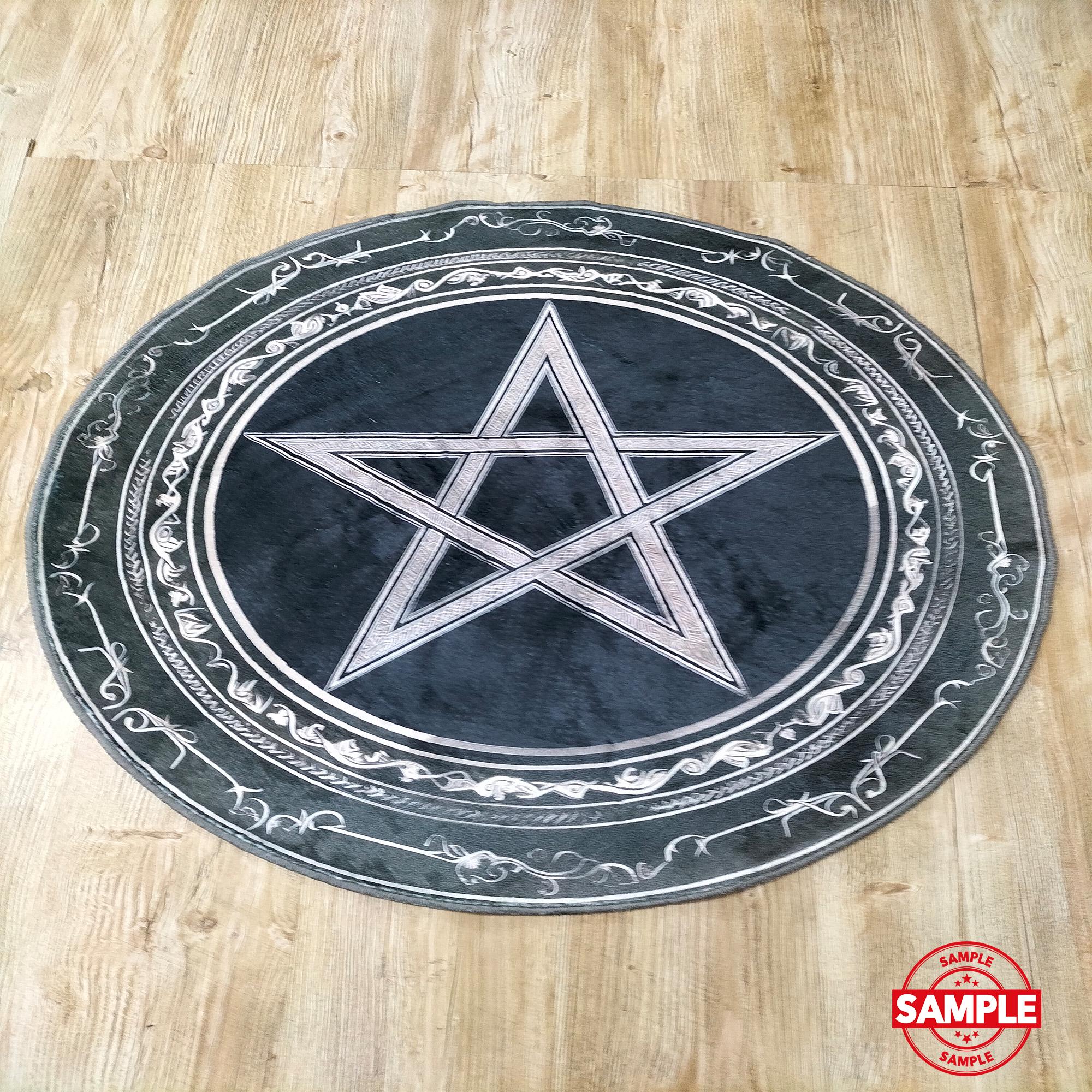 Gothic Pentagram Round Rug: Protection Symbol, Devil's Trap Design - Etsy
