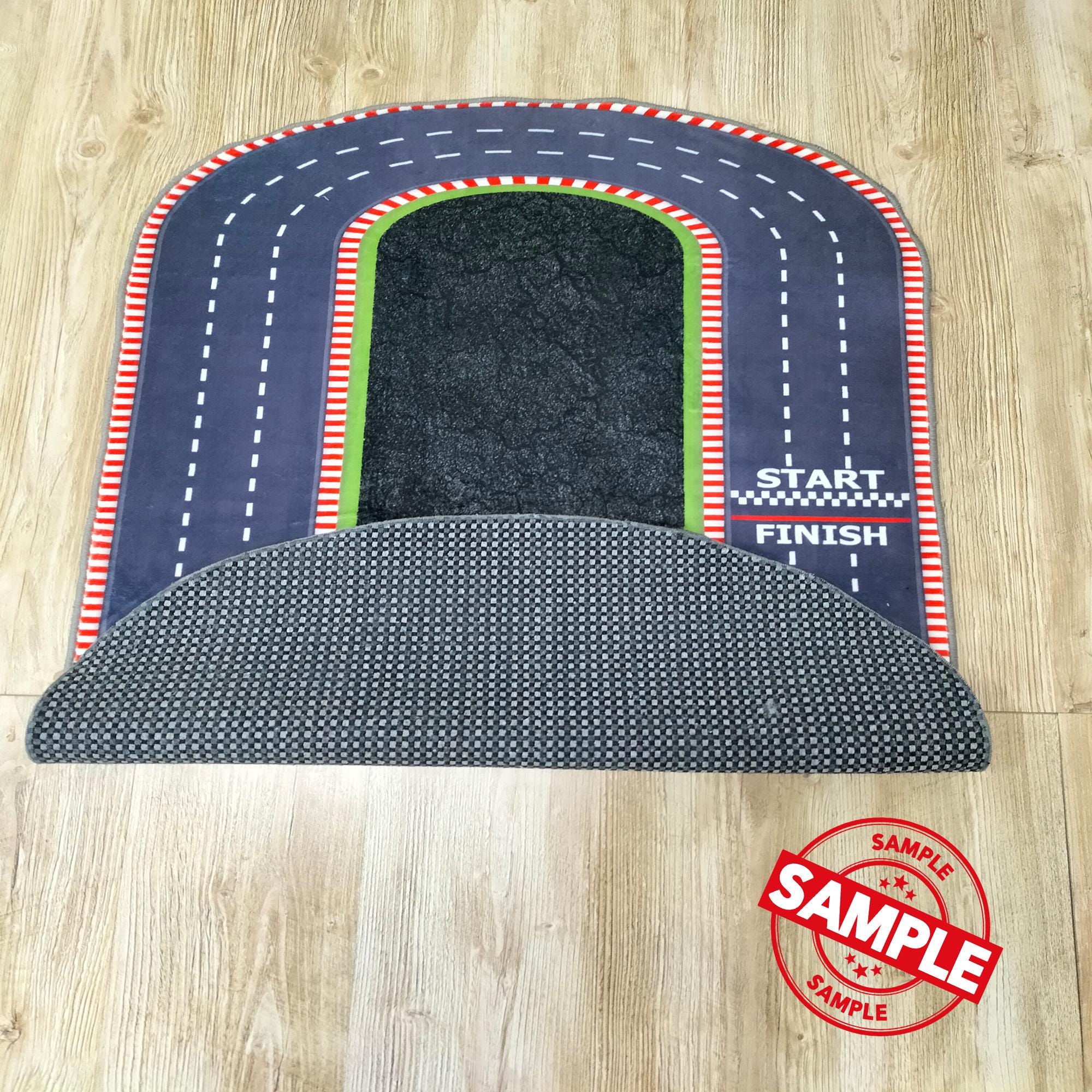 Race Track Kids Rug: Oval Car Playmat, Boys Room Decor - Etsy