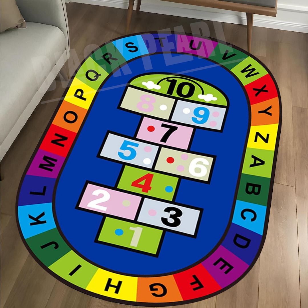 Hopscotch Kids Rug: ABC Letters, Colorful Play Mat - Etsy