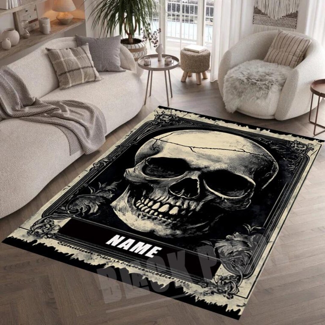 Skull Rug, Skull Decor Rug, Skull Modern Rug, Home Decor Rug, Custom ...