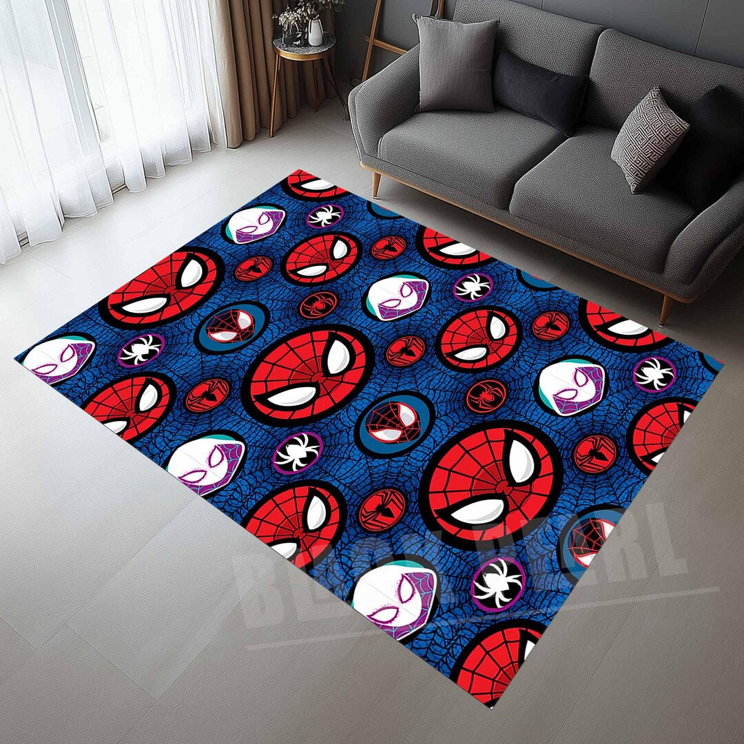 Spider Man Rug, Spider Man Pattern Rug, Super Hero Carpet, Boys Room ...