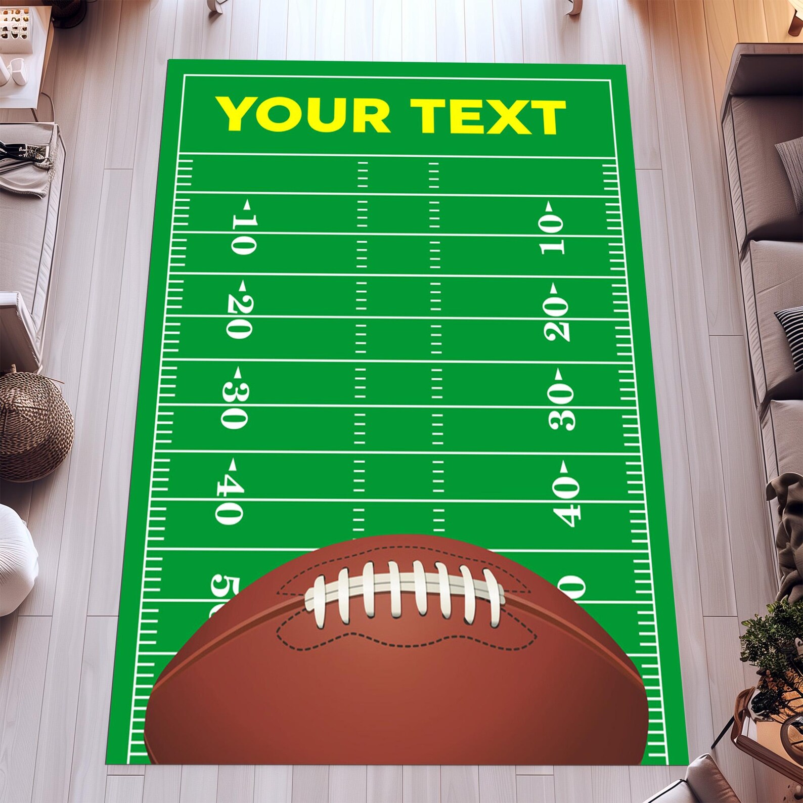 Personalized Football Field Rug: Sports Playroom Decor - Etsy