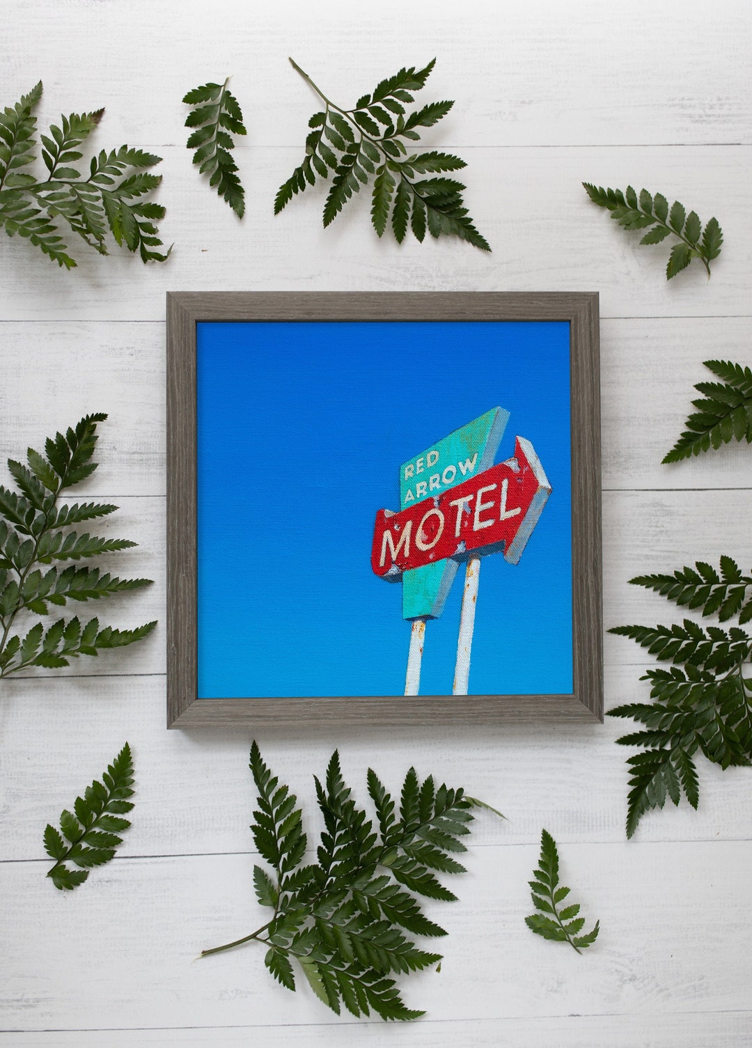 Red Arrow Motel Painting; Vintage Motel Sign; Motel Art - Etsy