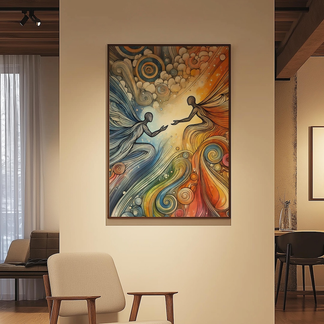 Embrace of Positivity – Abstract Line Art Print - Etsy