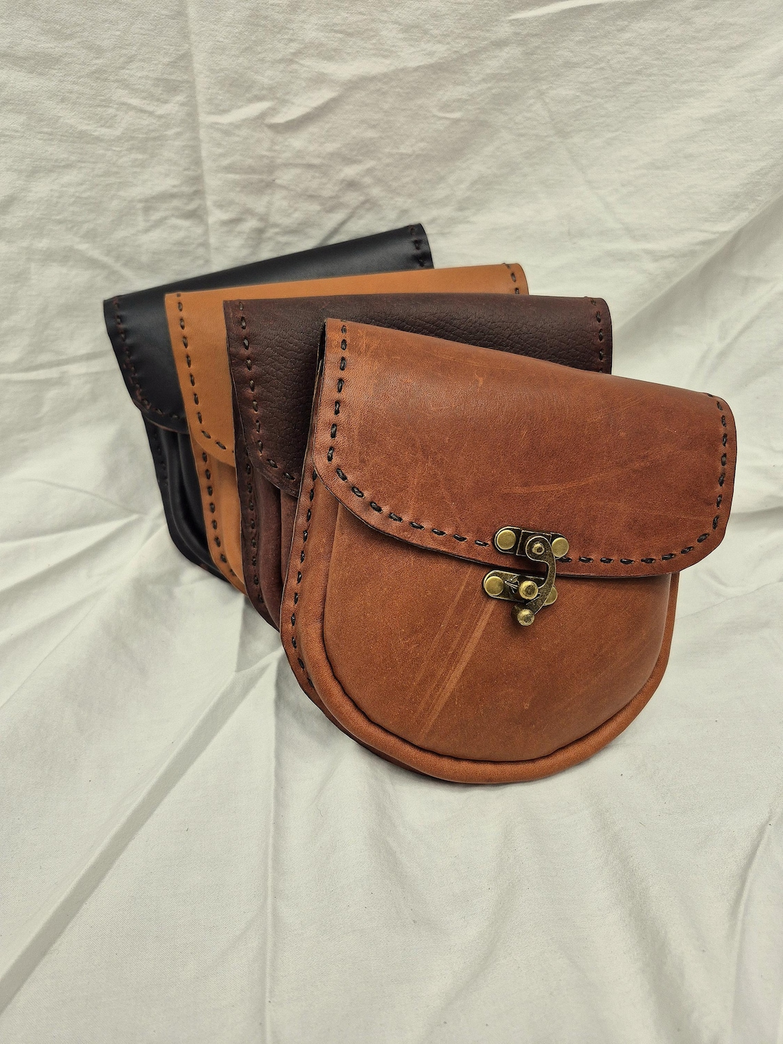 Large Rustic Leather Pouch - Etsy