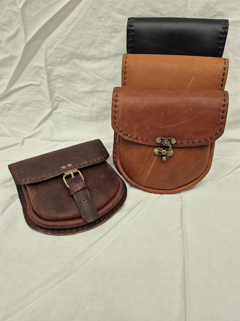 Large Rustic Leather Pouch - Etsy