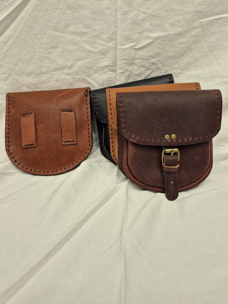 Large Rustic Leather Pouch - Etsy