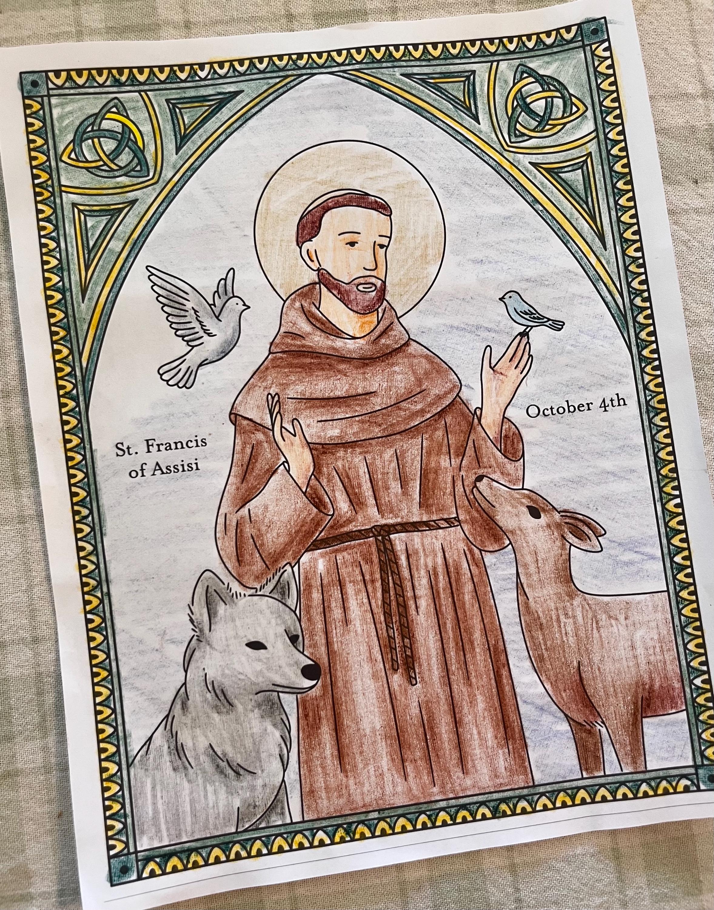 St. Francis of Assisi Coloring Page Digital Download Printable - Etsy