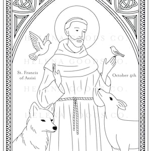 St. Francis of Assisi Coloring Page Digital Download Printable - Etsy
