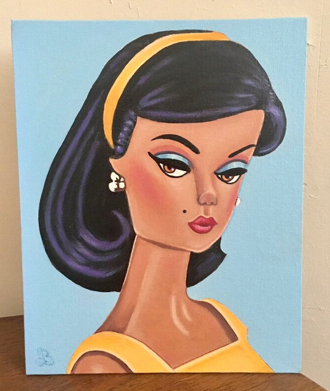 Barbie Art Original Oil Painting of Dark Hair Silkstone Barbie - Etsy