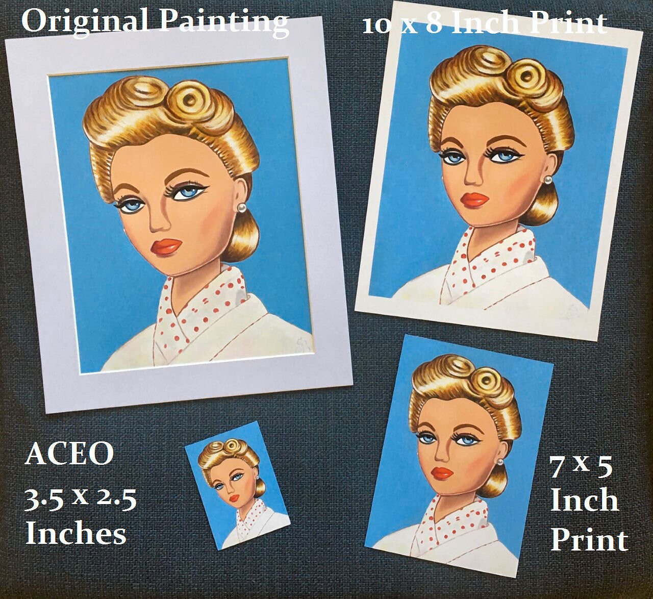 Barbie Art Original Oil Painting of Gene Marshall Barbie Doll in Mount ...