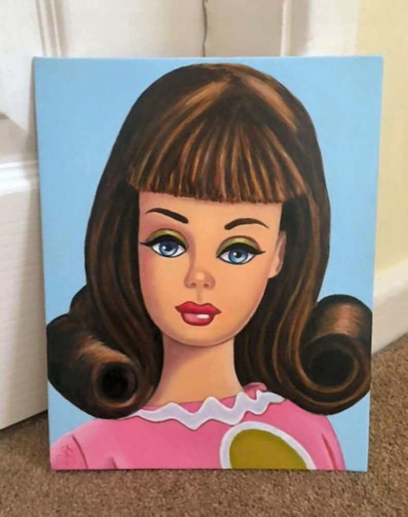 Barbie Art Original Oil Painting Barbie Cousin Francie Doll on - Etsy UK