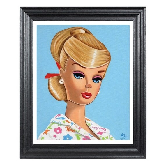 Barbie Doll Art Print From Original Painting of Blonde Barbie | Etsy