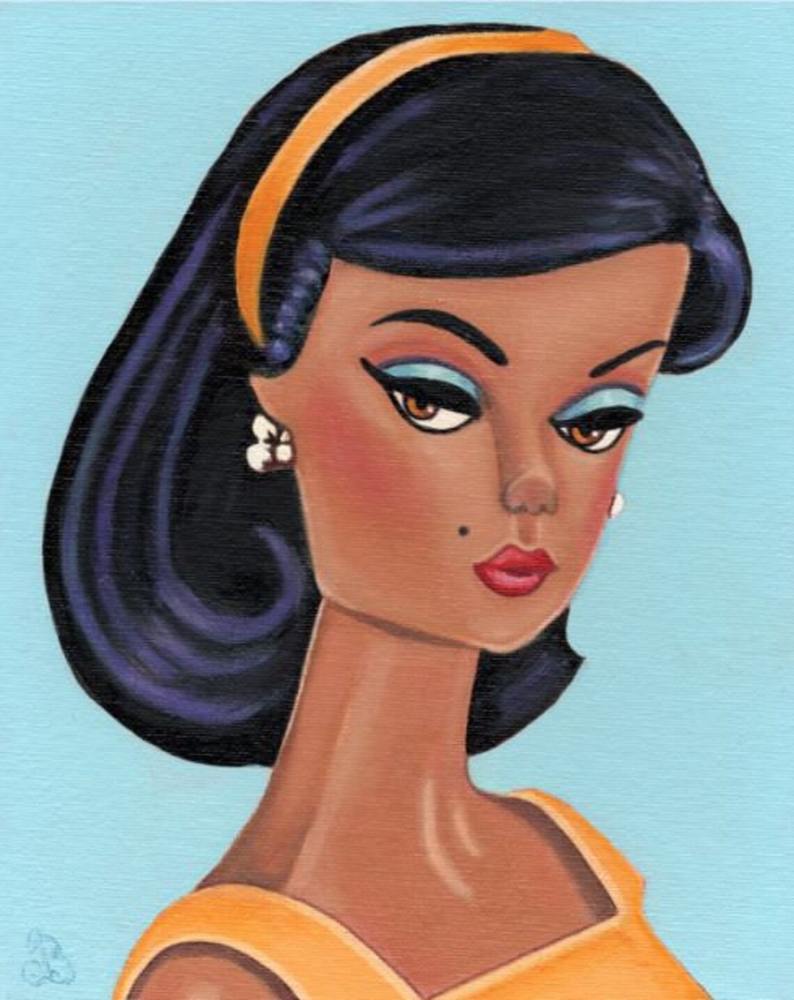 Barbie Art Original Oil Painting of Dark Hair Silkstone Barbie - Etsy UK