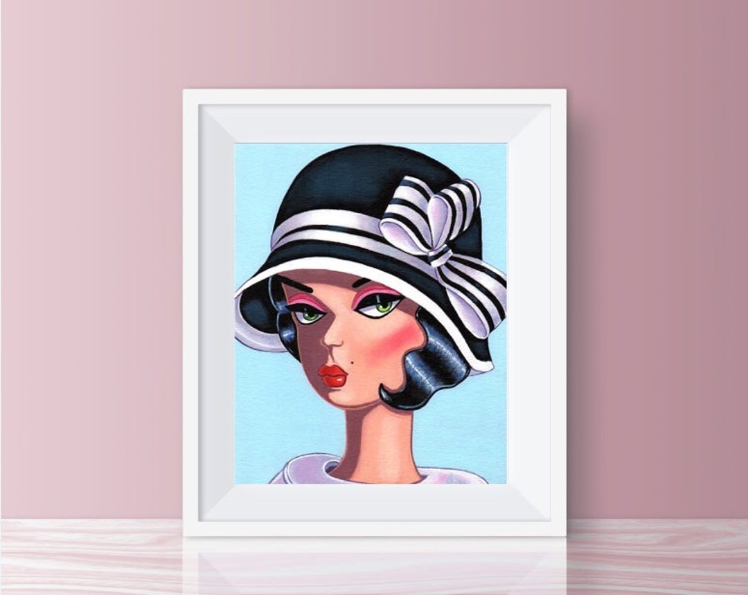 1920s Barbie Doll Art Print From Original Painting of Barbie - Etsy