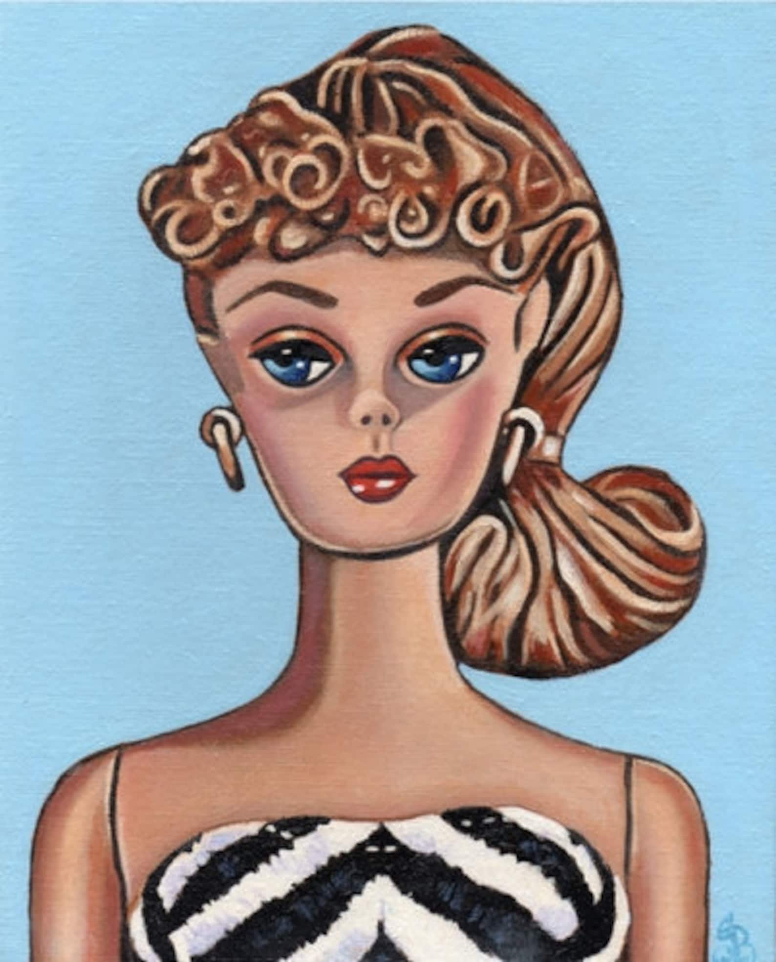 Barbie Art Original Oil Painting of Blonde Vintage Retro | Etsy