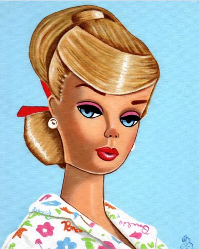 Barbie Doll Art Print From Original Painting of Blonde Barbie - Etsy