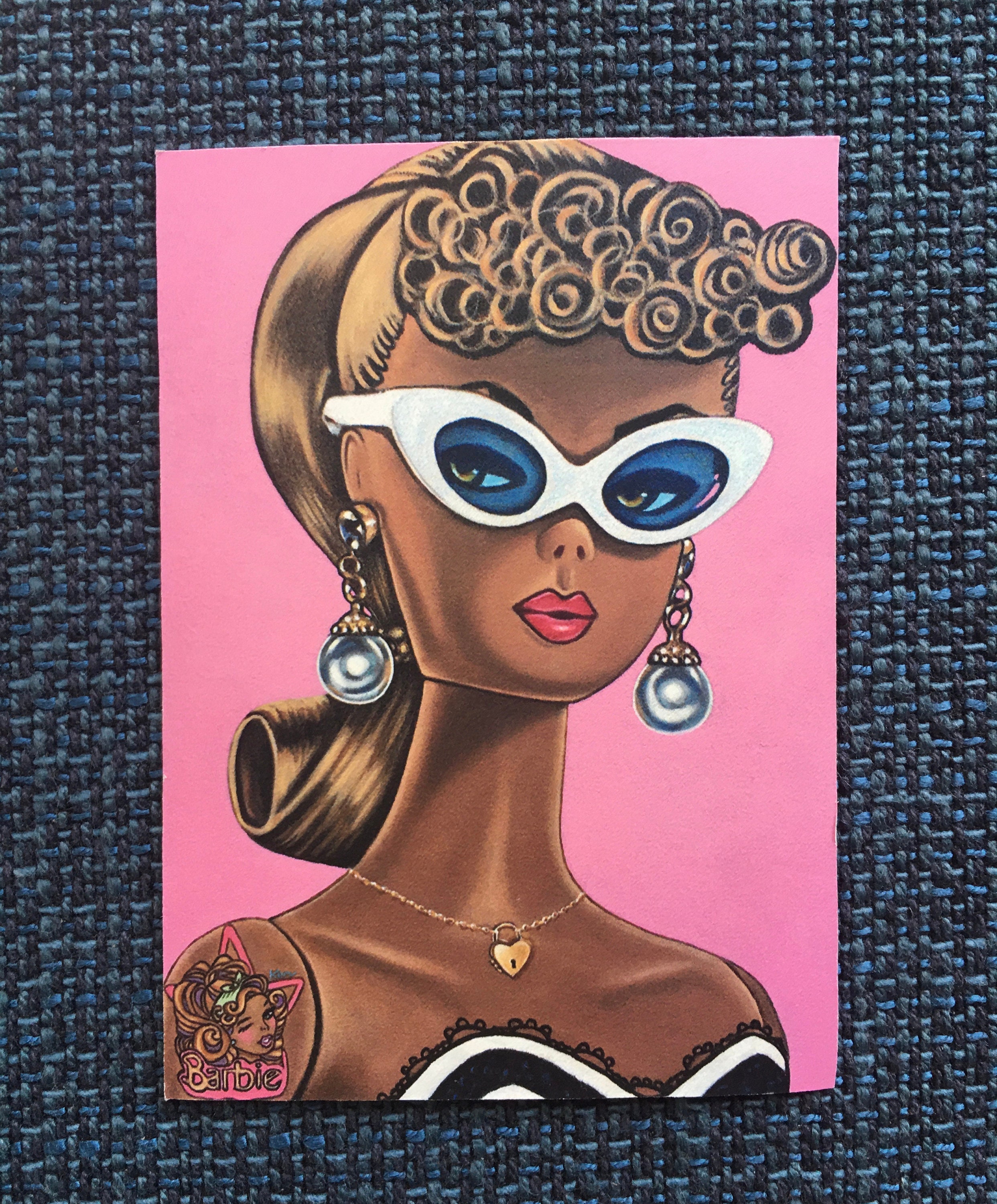 Barbie Art Doll Original Oil Painting of Beautiful AA Black - Etsy UK