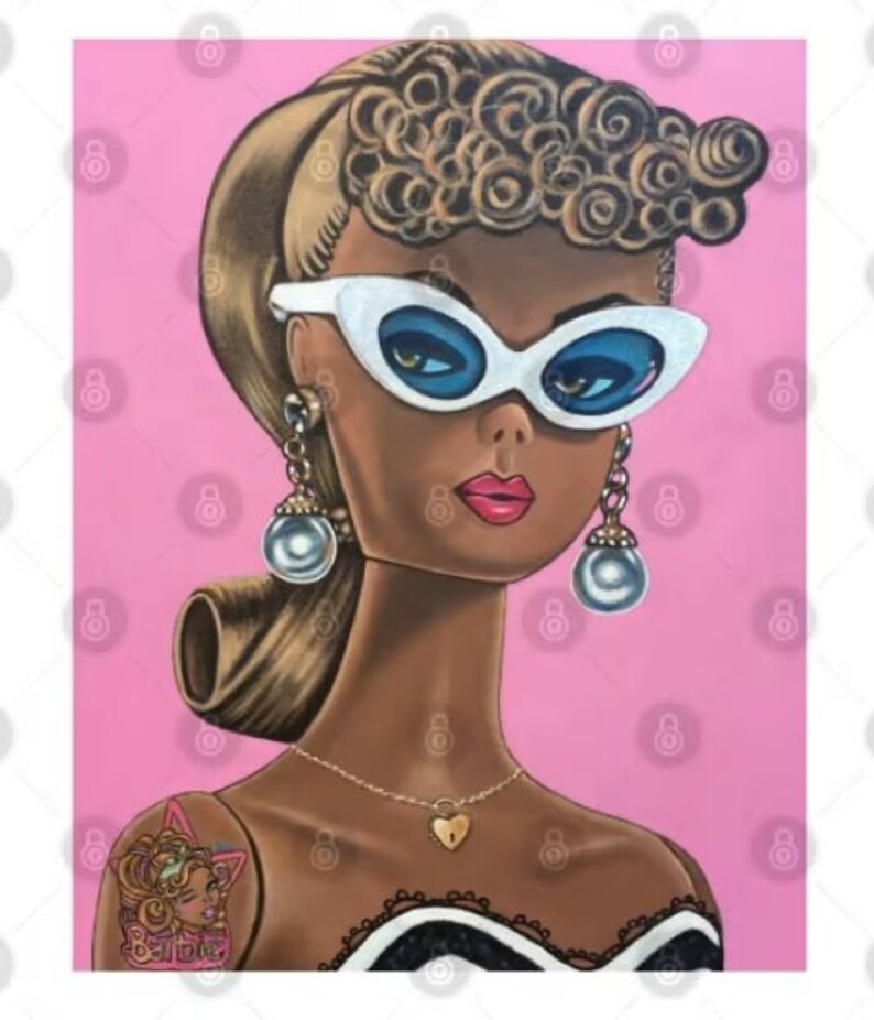 Barbie Art Doll Original Oil Painting of Beautiful AA Black - Etsy