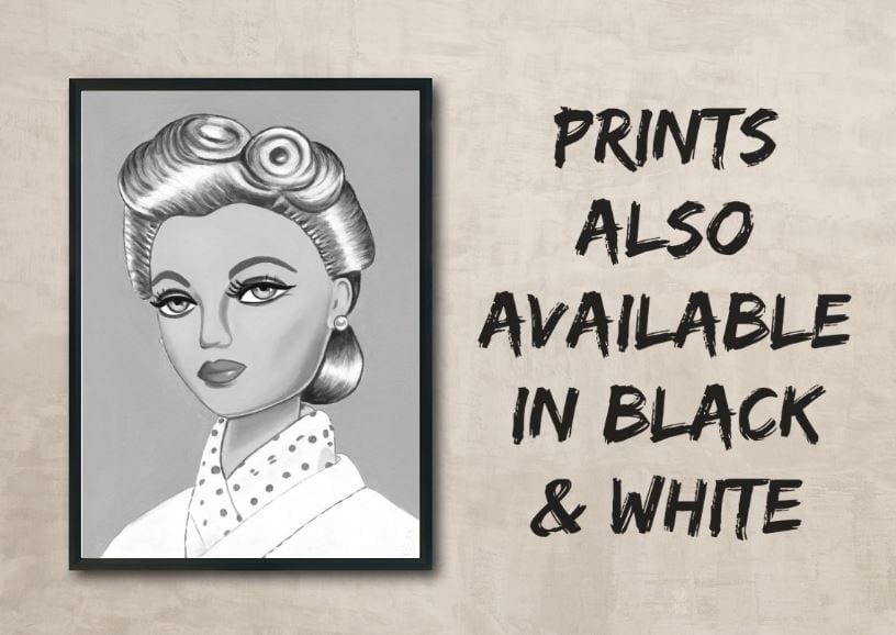 Barbie Art Original Oil Painting of Gene Marshall Barbie Doll in Mount ...