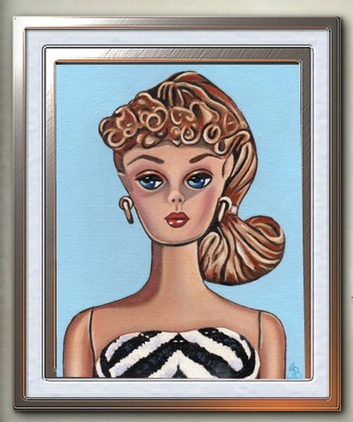Barbie Art Original Oil Painting of Blonde Vintage Retro | Etsy