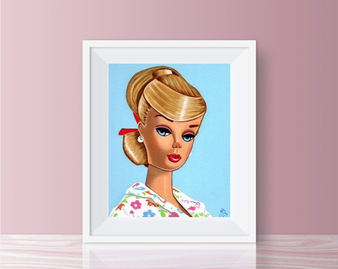 Barbie Doll Art Print From Original Painting of Blonde Barbie - Etsy