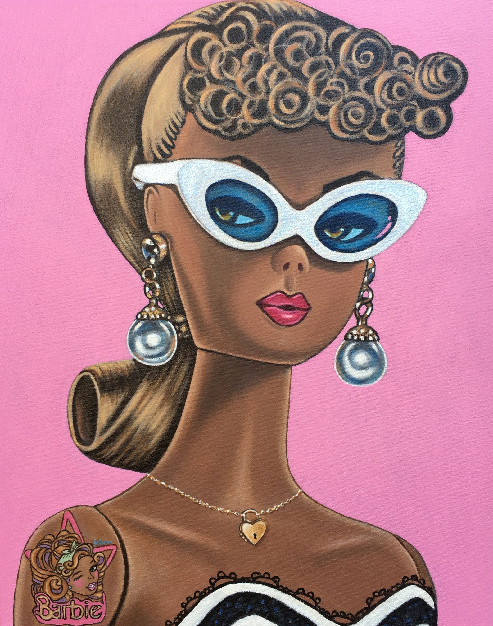 Barbie Art Doll Original Oil Painting of Beautiful AA Black - Etsy UK