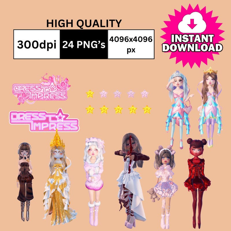 Party Dresses Clip Art - Etsy