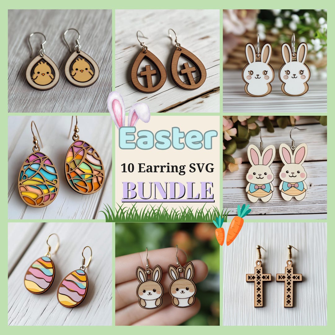 Easter Earring SVG Bundle - Laser Cut File for Glowforge and Cricut ...