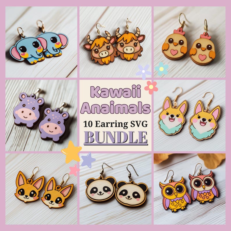 Animal & Bird SVG Earring Designs – Laser Jewelry Files for Crafting ...