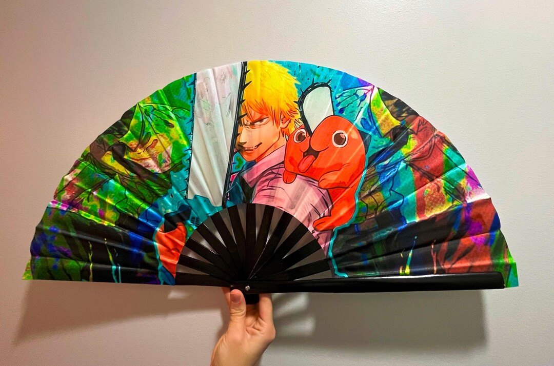 Anime & Cartoon Folding Hand Fans - UV Reactive - Custom High Quality ...