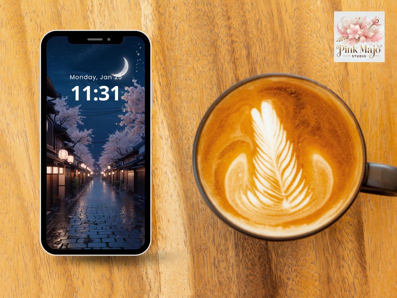 Anime Phone Wallpaper | Japanese Sakura Blossoms Streets | Spring ...