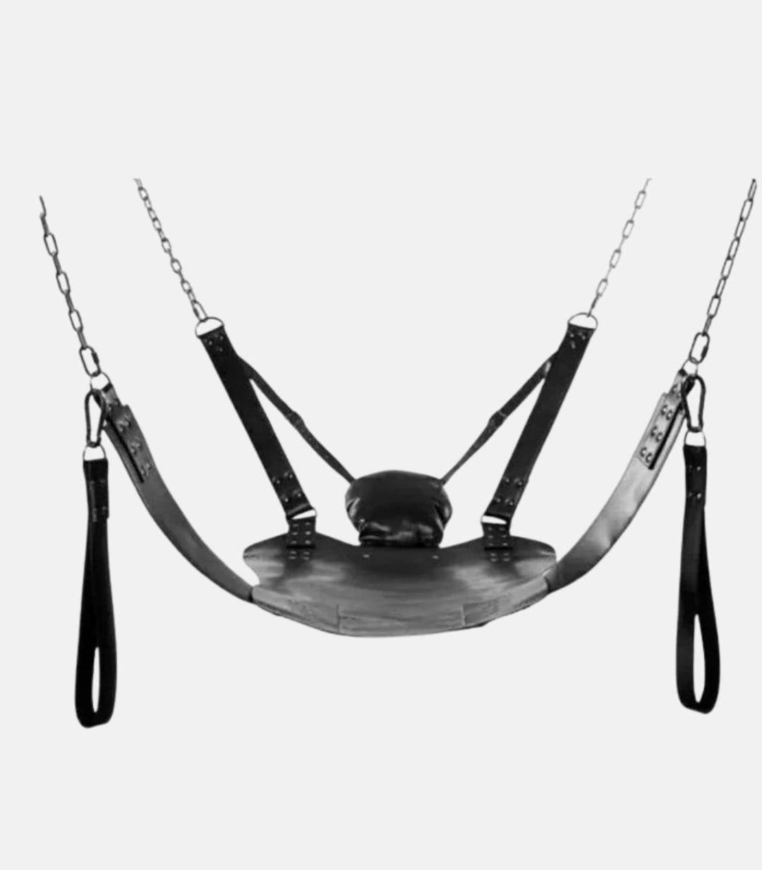 Handmade Premium Black Leather Sex Swing – Heavy Duty Adult Sling ...