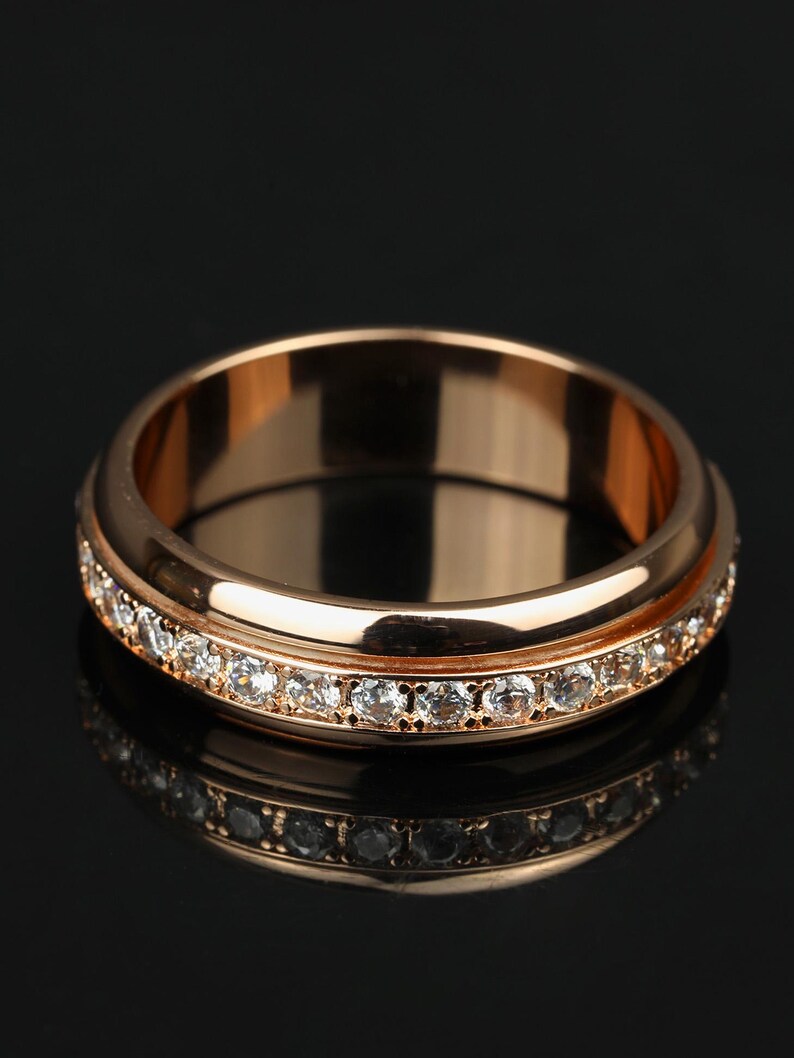 Iced Out Moissanite Spinner Fidget Ring in Sterling Silver,multi-stone ...