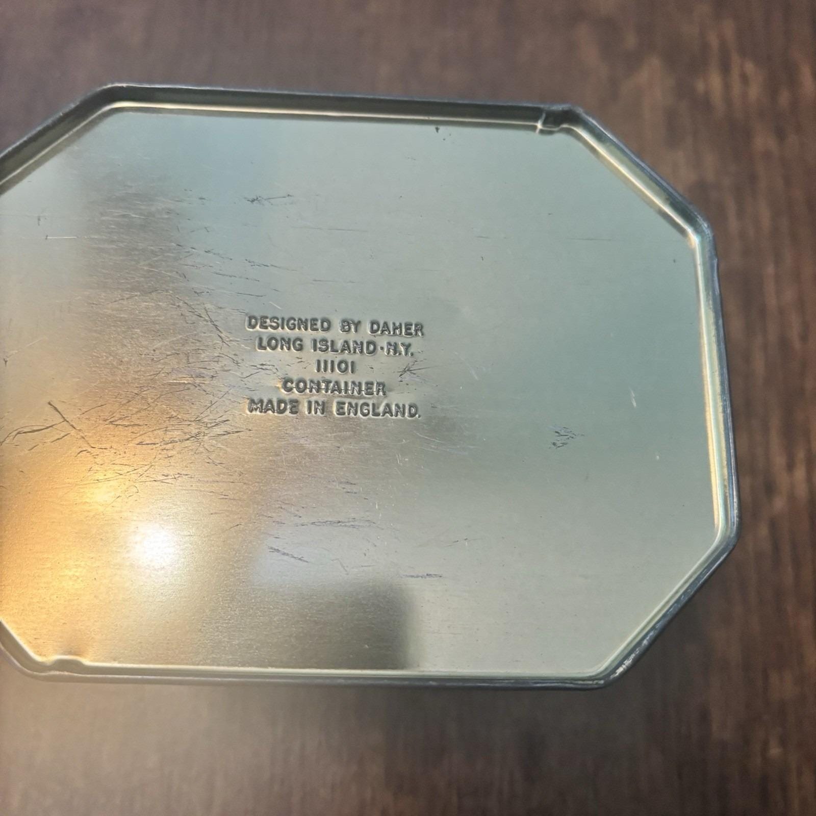 Vintage Daher Tin Metal Container Floral 11101 Made in England Long ...