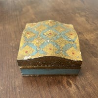 Trinket Gift Box. Original Handmade Brocade Silk Hard Round Case for ...