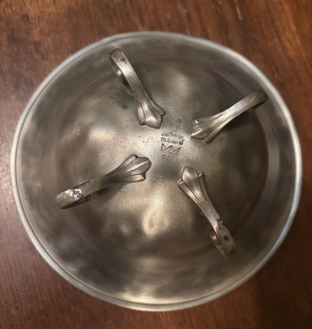 Vintage Pilgrim Solid Pewter Bowl Marked 987 - Etsy