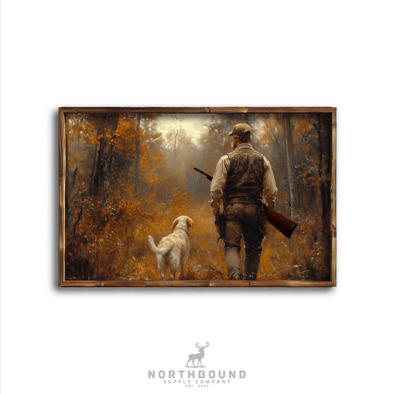 Bird Hunt Print | Rustic Forest Scene | Wildlife Art | Nature Walk Art ...