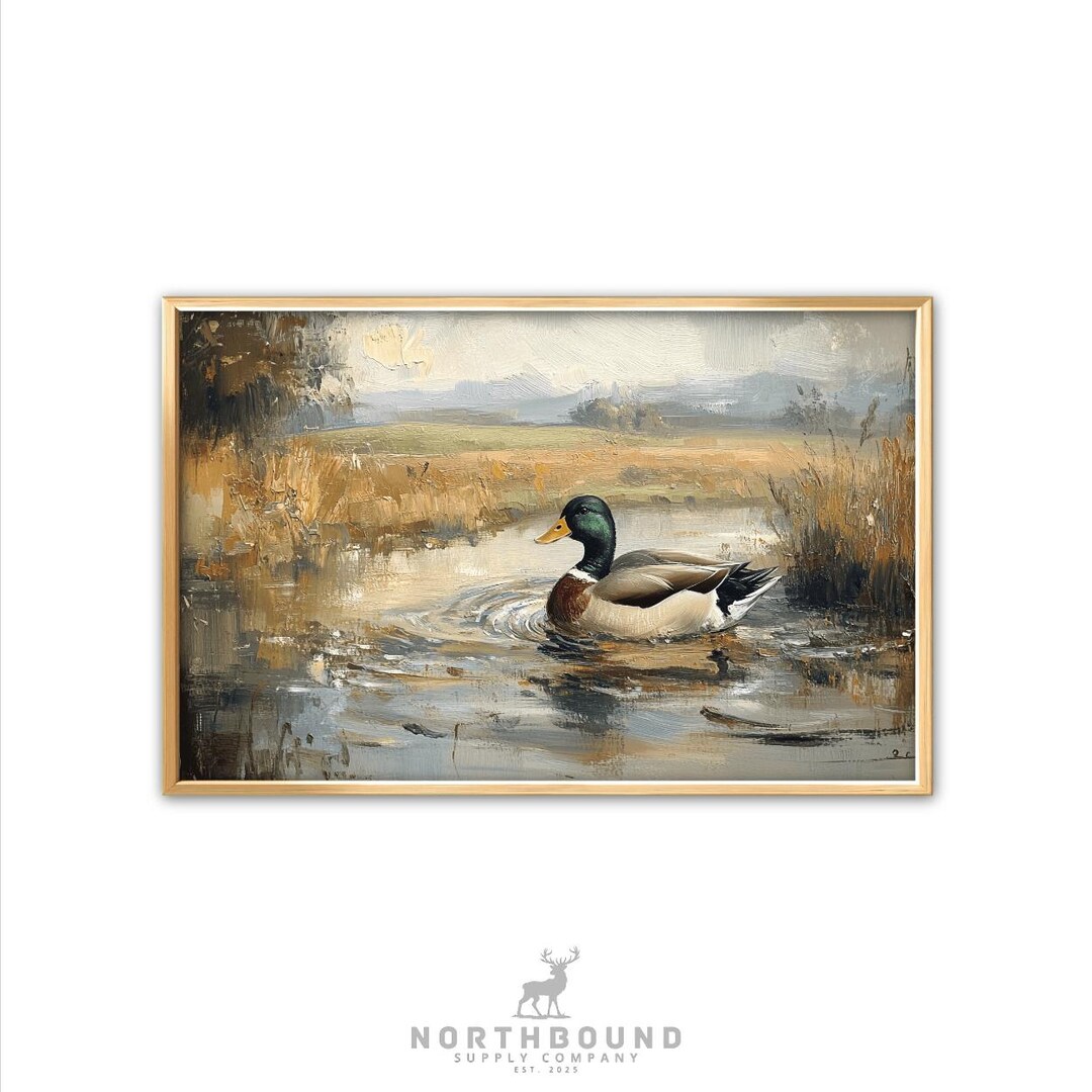 Mallard Duck Print | Stream Artwork | Rustic Wall Art | Tranquil ...