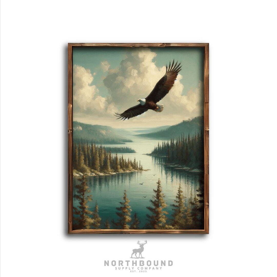 Bald Eagle Art Print | Northwoods Painting | Wildlife Decor ...