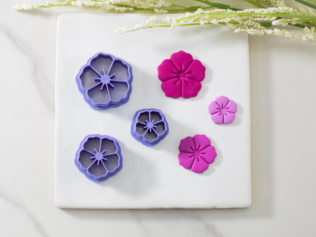 Hibiscus Flower Polymer Clay Cutter | Multiple Sizes | Flower Clay ...