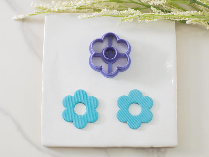 Flower Polymer Clay Cutter #5 With Cutout | Multiple Sizes | Floral ...