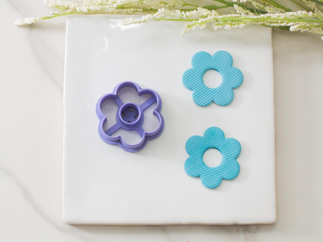 Flower Polymer Clay Cutter #5 With Cutout | Multiple Sizes | Floral ...
