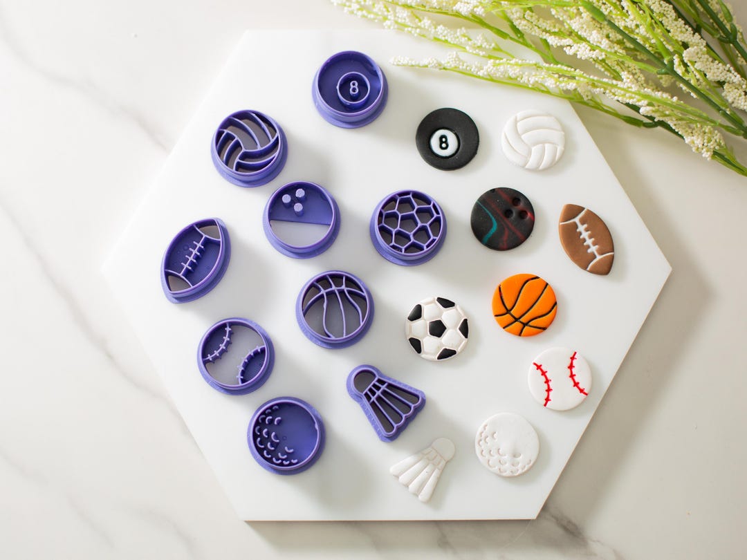 Sports Balls Polymer Clay Cutters | Football Baseball Softball ...