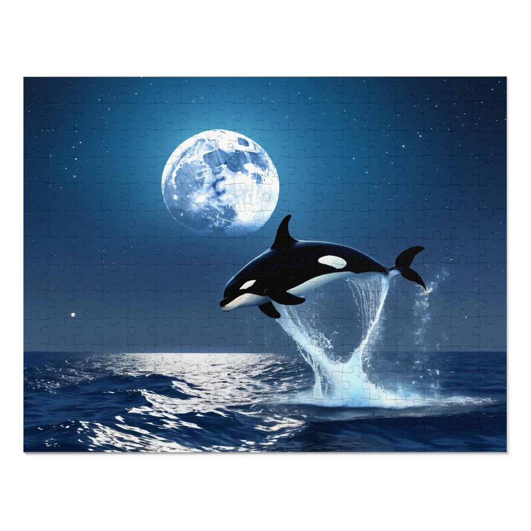 Orca Jumping Jigsaw Puzzle With Tin, Ocean Decor, Gift for Puzzle ...